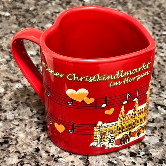 Mohaba | Dining | Mohaba Red Heart Shaped Christmas Market Mug From ...